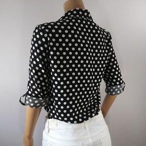 Love Notes | Tops | Love Notes Blk White Ploka Dots Blouse | Poshmark
